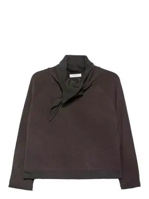 JCSOPHIE Poppy Scarf-detail Raglan-sleeve Sweater - Brown