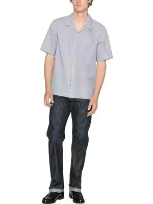 Naked & Famous Denim Double Double Striped Shirt - Blue