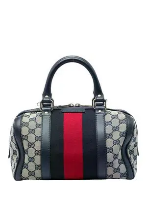Gucci Small Gg Canvas Web Joy Boston Bag Satchel - Neutrals