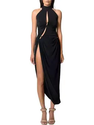 NORINA ST Cut-out Draped Maxi Dress - Black