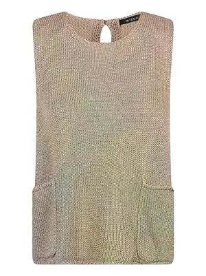 Mizuiro Ind Tape-yarn Knit Vest - Neutrals