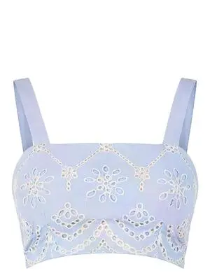 Misa Lois Broderie-anglaise Top - Blue