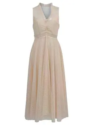 Sandro Cassy Ruffled Dress - Neutrals