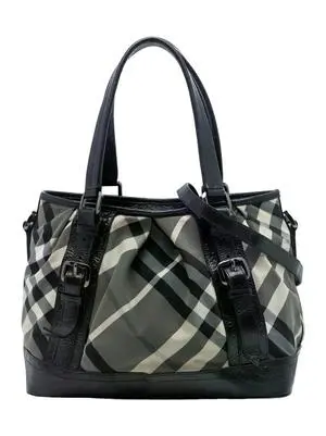 BURBERRY Burberry Beat Check Nylon Medium Lowry Satchel