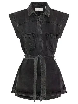 ONETEASPOON Rogue Belted Denim Dress - Black