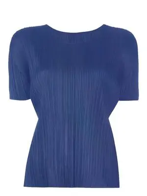 Issey Miyake Pleated Short-sleeve T-shirt - Blue