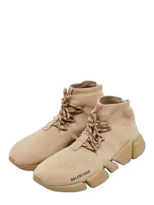 Balenciaga Beige Knit Speed Lace-up Sneakers - Neutrals