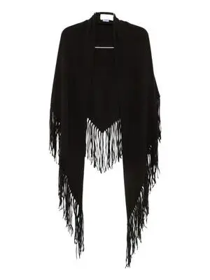 VANISE Fringe-trim Cashmere Cape - Brown
