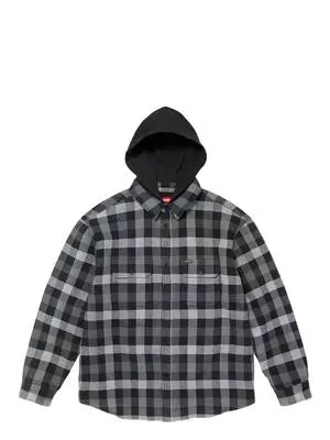 Supreme Plaid Waffle Hooded Jacket - Grey