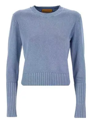 Guest In Residence Ribbed-knit Crew-neck Sweater - Blue
