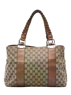 Gucci Gg Canvas Bamboo Libeccio Tote Bag - Neutrals