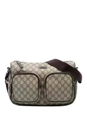 Gucci Gg Supreme Double Pocket Cross Body Bag - Neutrals