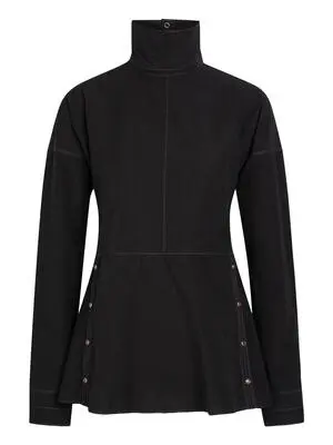 LEMAIRE Press-stud Cotton-crepe Top - Black