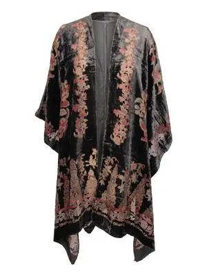 Saachi Floral Velvet Ruana - Grey