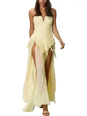 NORINA ST Diada 2.6 Ruffled Ruched Maxi Dress - Yellow