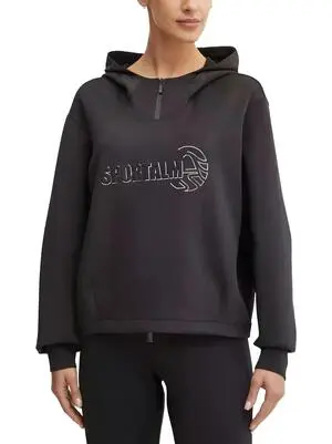 SPORTALM Logo-print Zip-neck Hoodie - Grey