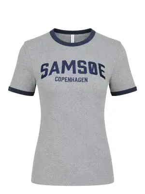 SAMSOE SAMSOE Sabond Logo-print T-shirt - Grey