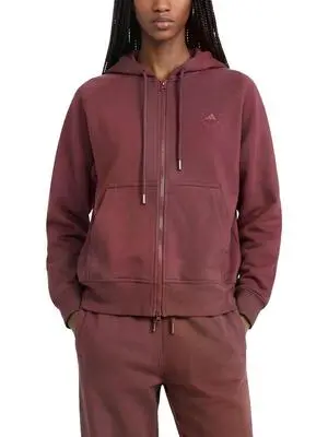 Adidas By Stella McCartney Logo Print Zip Up Hoodie - Red