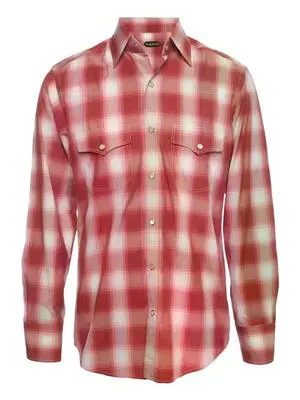 TOM FORD Plaid Print Poplin Shirt - Red