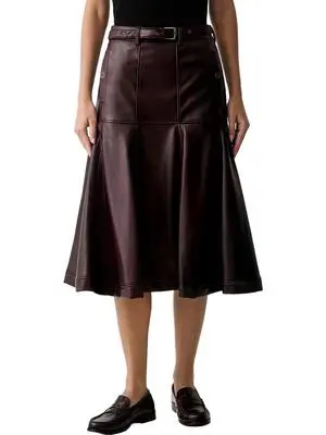 SILVIAN HEACH Belted Panelled Skirt - Brown