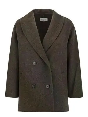 THE DYNAMIS STUDIO Double-breasted Shawl-lapel Coat - Grey