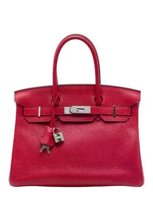 Hermès Clemence Birkin Retourne Handbag - Red