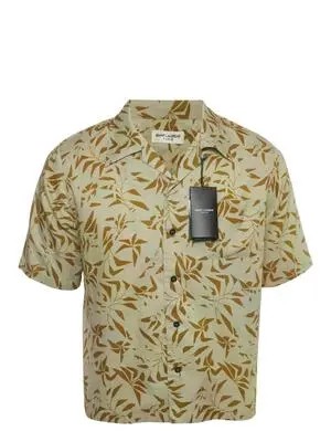 Saint Laurent Palm Tree-print Shirt - Grey