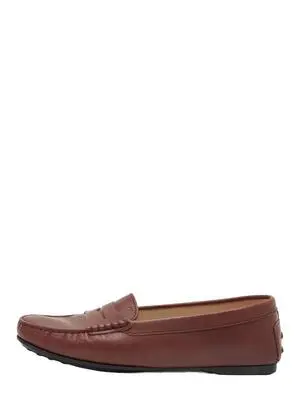 TOD'S Leather Gommino Loafers - Red