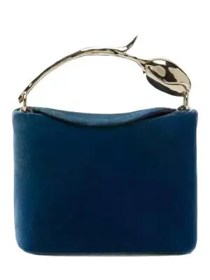 Erdem ERDEM Micro Bloom Velvet Mini Bag Blue