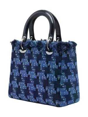 Dior 2013 Medium Tweed Lady Satchel - Blue