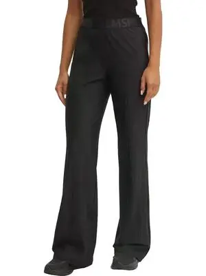 SPORTALM Logo-waistband Ribbed Trousers - Black
