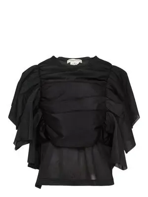 Comme Des Garçons Layered Gathered T-shirt - Black