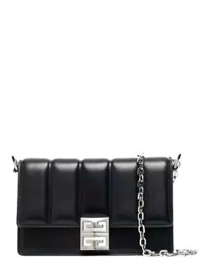 Givenchy Quilted Logo-buckle Leather Crossbody Bag - Black