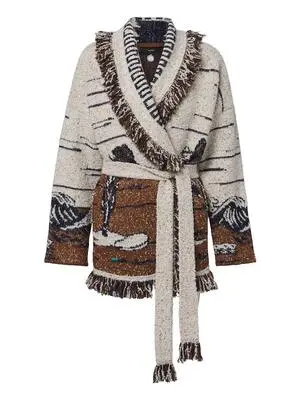 Alanui Riding The Waves Cotton And Wool Blend Cardigan - Multicoloured