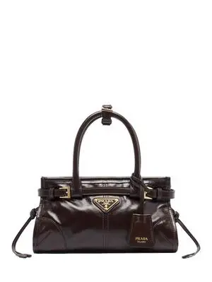 Prada Bonnie Mini Leather Top-handle Bag - Brown