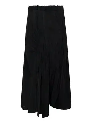 Y’s Gather-pleated Wide-leg Trousers - Black