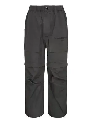 ORDINARY COUTURE CODE Logo-print Panelled Cargo Trousers - Grey
