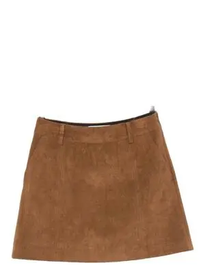 DUNST Suede Effect Mini Skirt - Brown