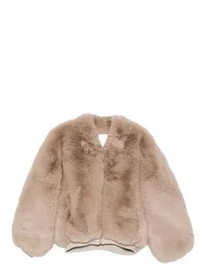 THE FRANKIE SHOP Senna Faux Fur Jacket - Grey