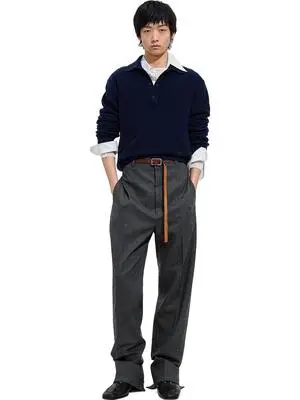 Bottega Veneta Wool Polo Sweater - Midnight Blue