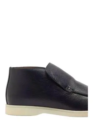 AURELIEN City Grainy Leather Loafers - Black
