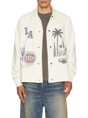 HONOR THE GIFT All Over La Fleece Coaches Jacket - Bone
