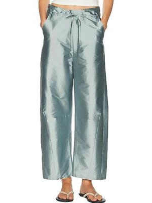 Chan Luu Techno Taffeta Barrel Trouser - Bath Blue