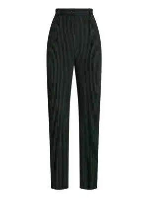 Dolce & Gabbana Pinstriped Wool Cigarette Trousers - Black