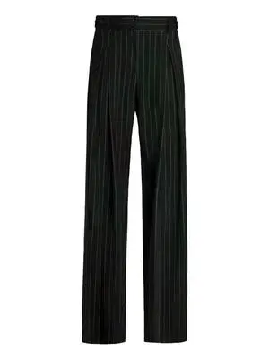 Dolce & Gabbana Pinstripe Wool Trousers - Black