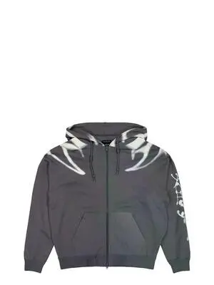 Y3 Chito Graphic French Terry Zipper Hoodie - Grey