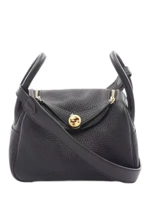 Hermès Hermès Clemence Leather Mini Lindy Tote Bag Black