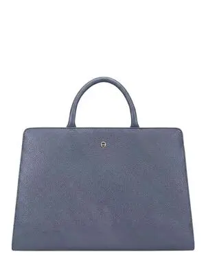AIGNER Cybill Pebbled-leather Tote Bag - Blue