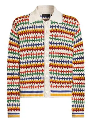 Dolce & Gabbana Crochet Bomber Jacket - Multicolor