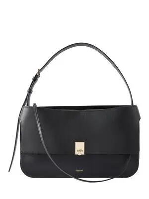 FERRAGAMO Cara Leather Shoulder Bag - Black